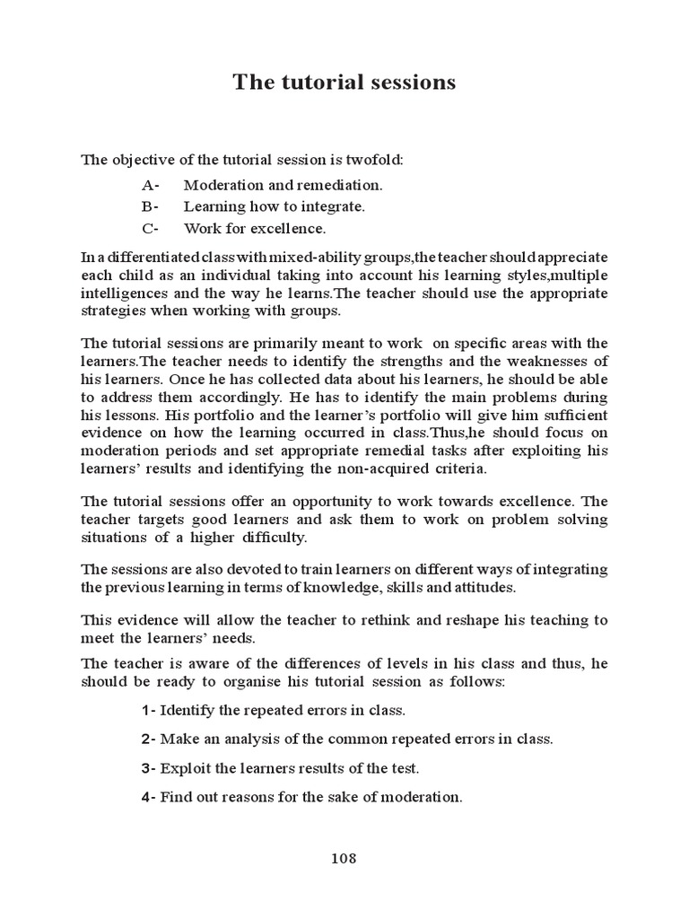 The Tutorial Sessions PDF | PDF