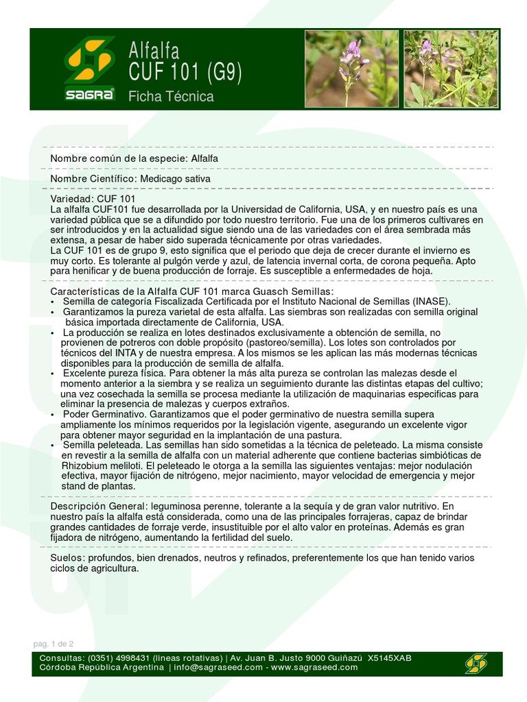 CUF101 | PDF | Alfalfa | Ecología