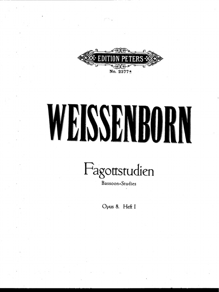 Weissenborn Bassoon Studies Op8 Vol1 | PDF