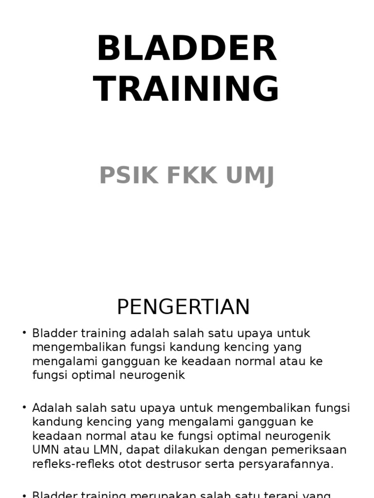 Bladder Training | PDF