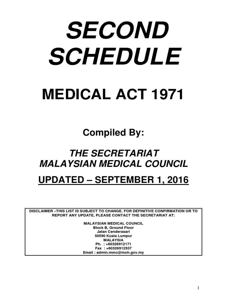 Medical Act 1971: Recognized Institutions | PDF | Doctor Of Medicine ...