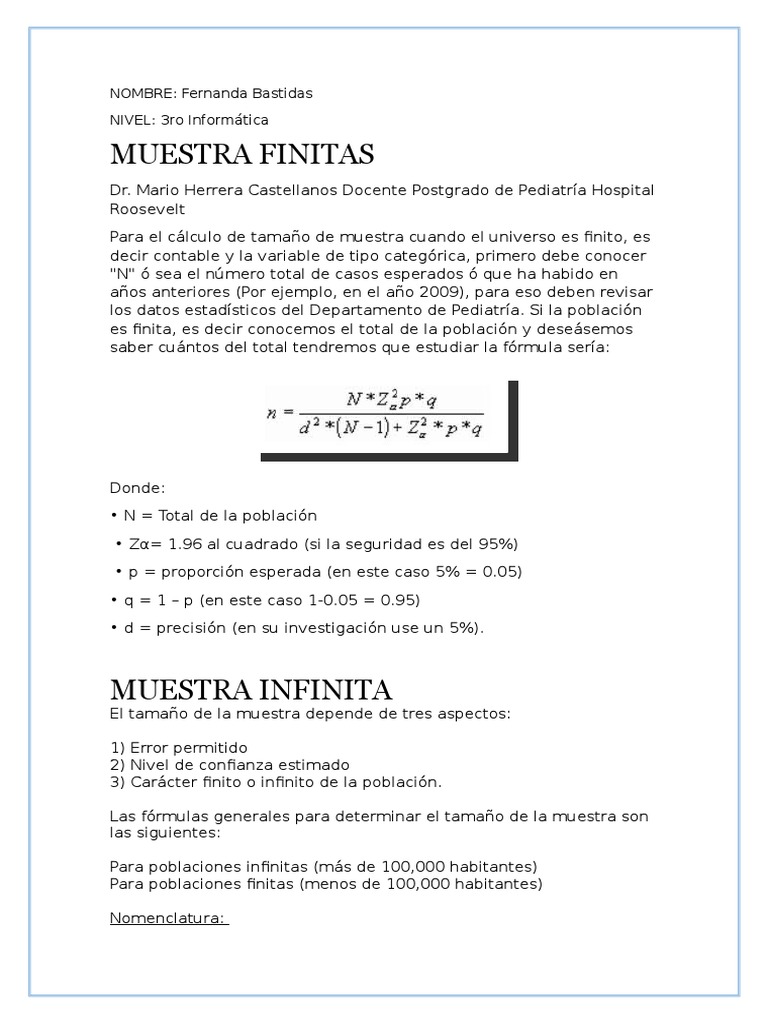 Estadistica Formulas | PDF
