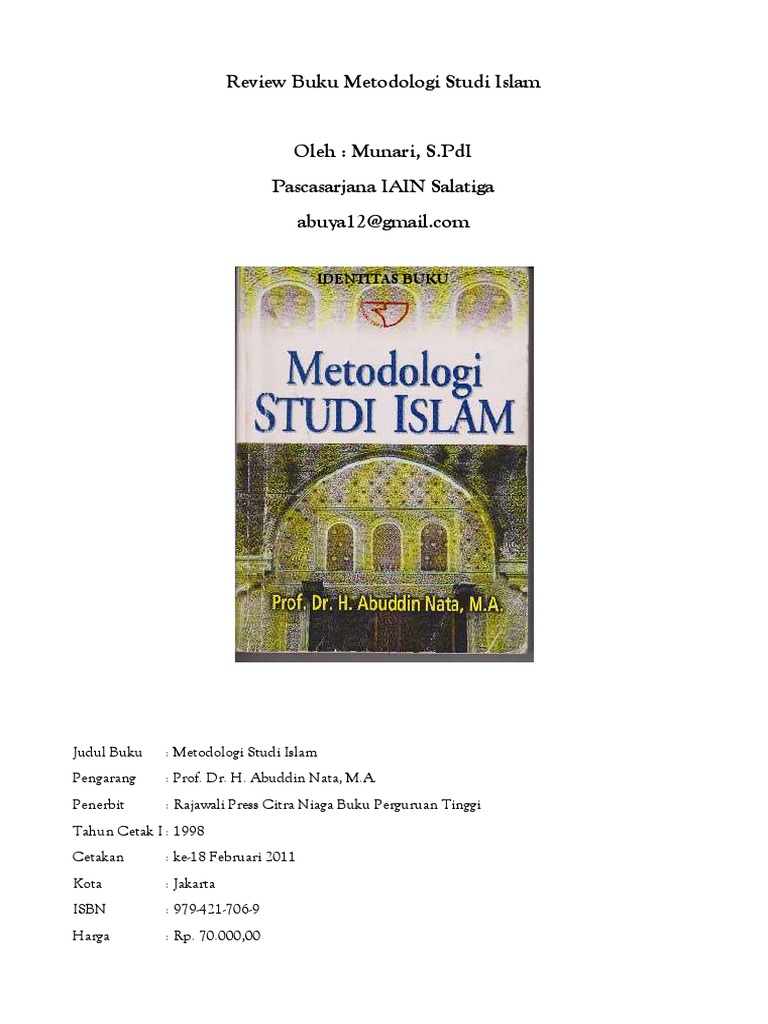 Resume Buku Metodologi Studi Islam | PDF