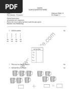 Cbse Class 1 Maths Question Paper FA 1 | PDF