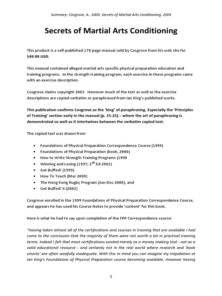 Introduction-Martial Arts Conditioning | PDF | Cognition | Further ...