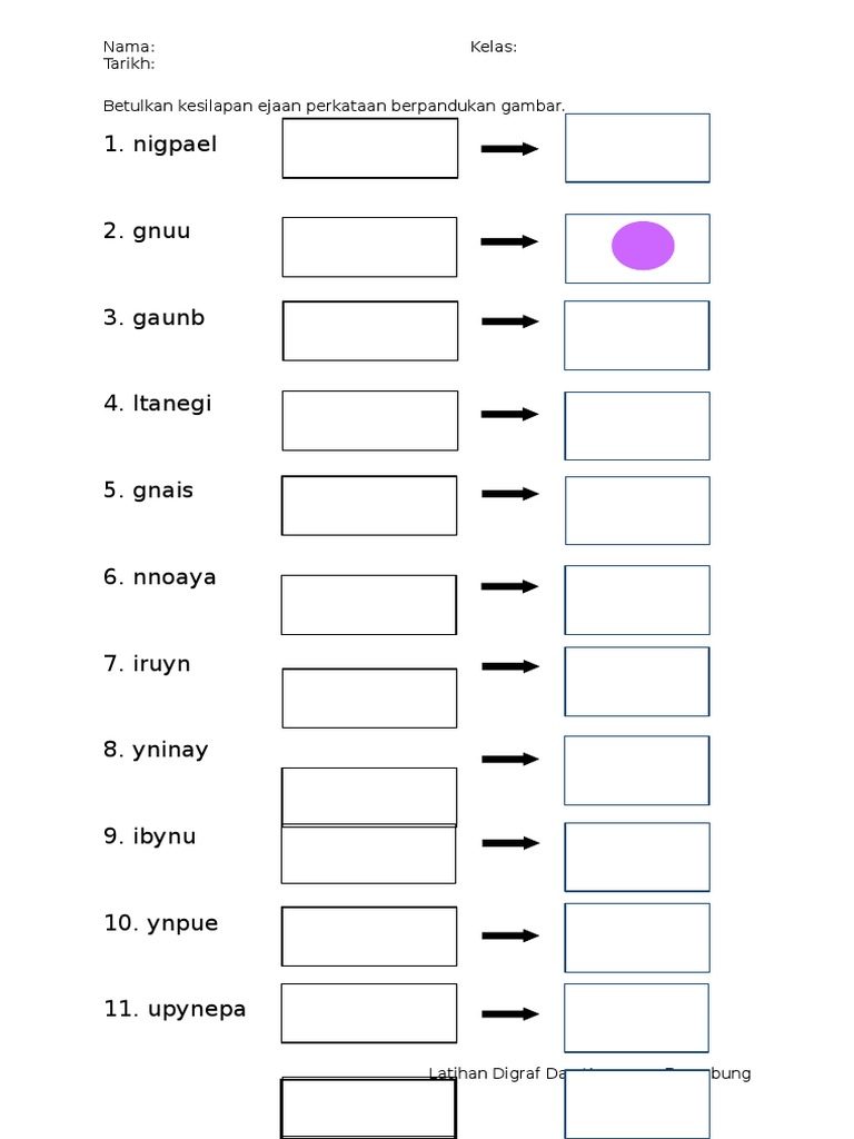 Latihan Digraf Dan Konsonan Bergabung | PDF | Seni & Disiplin Bahasa