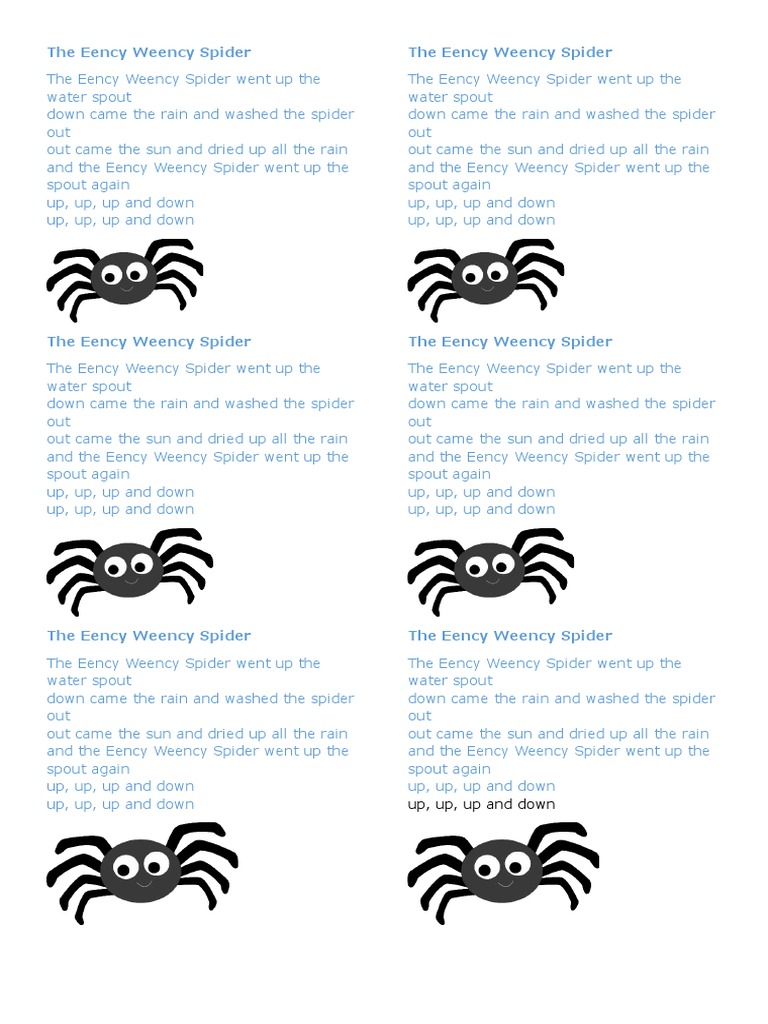 Eency Weency Spider Nursery Rhyme | PDF | Nature