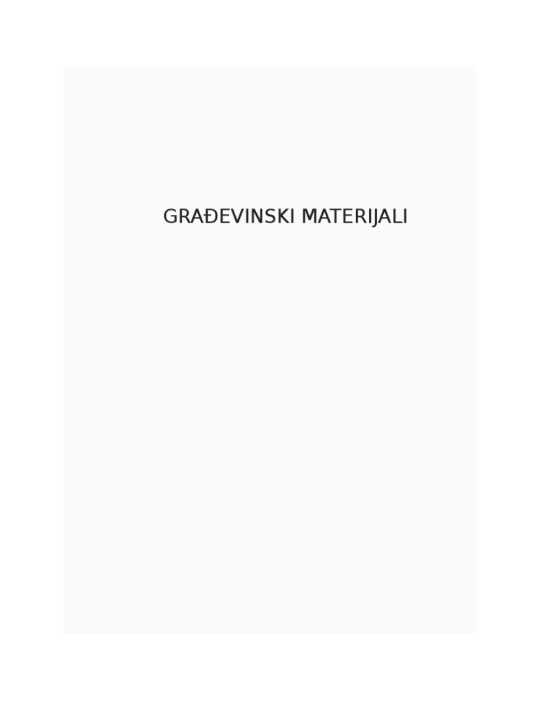 Gradjevinski Materijali | PDF