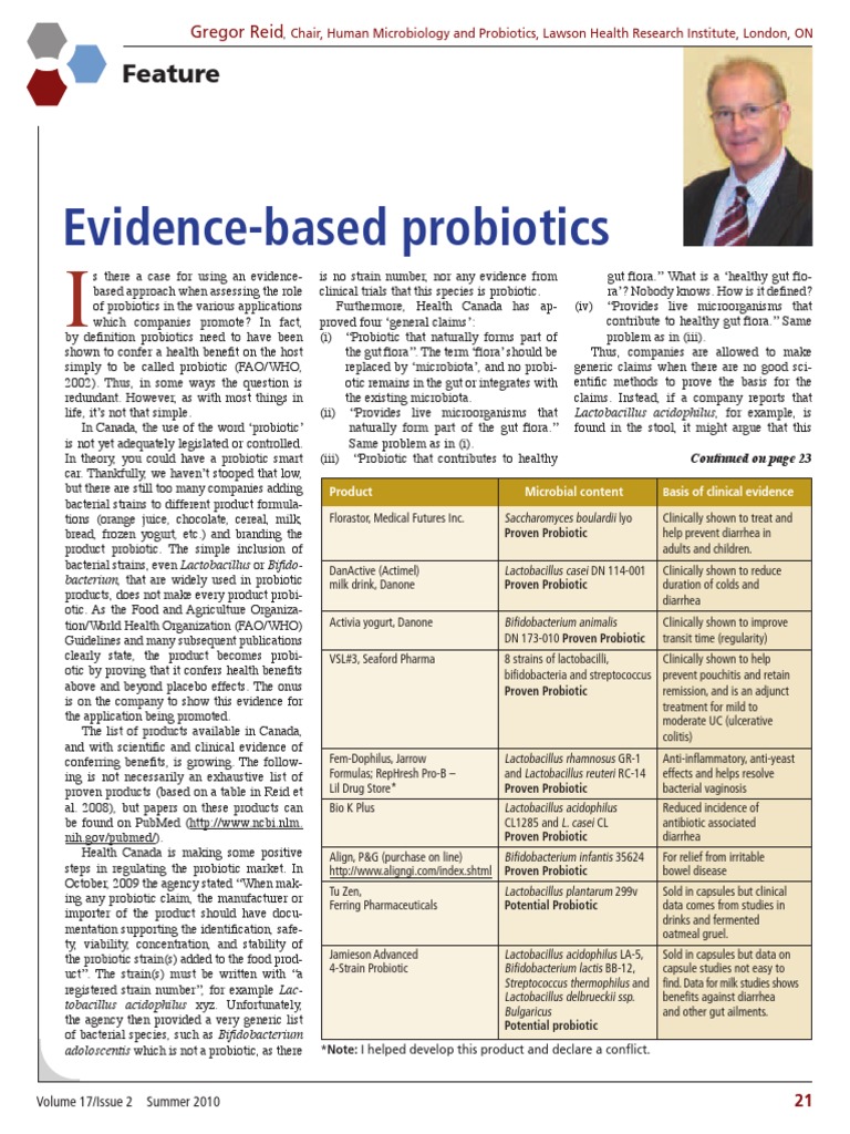 Evidence Based Probiotics | PDF | Probiotic | Lactobacillus