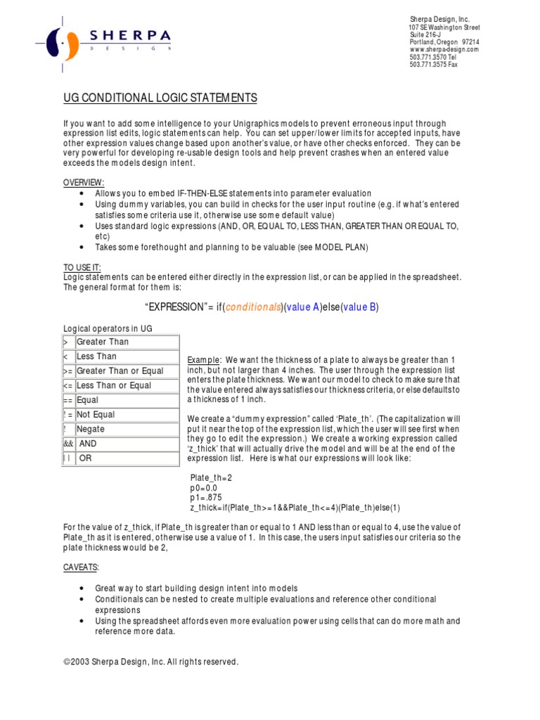 NX Conditional Logic Statements | PDF | Spreadsheet | Software Engineering