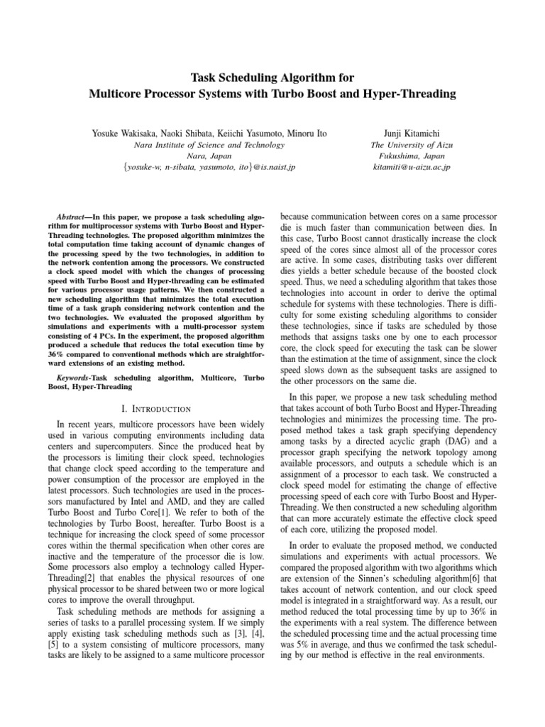 Task Sacheduling Pdf Multi Core Processor Parallel Computing