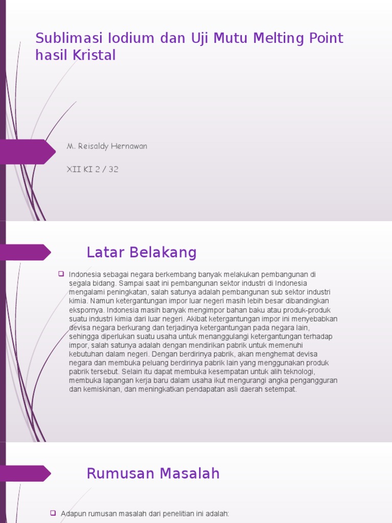 Sublimasi Iodium | PDF | Teknologi & Rekayasa