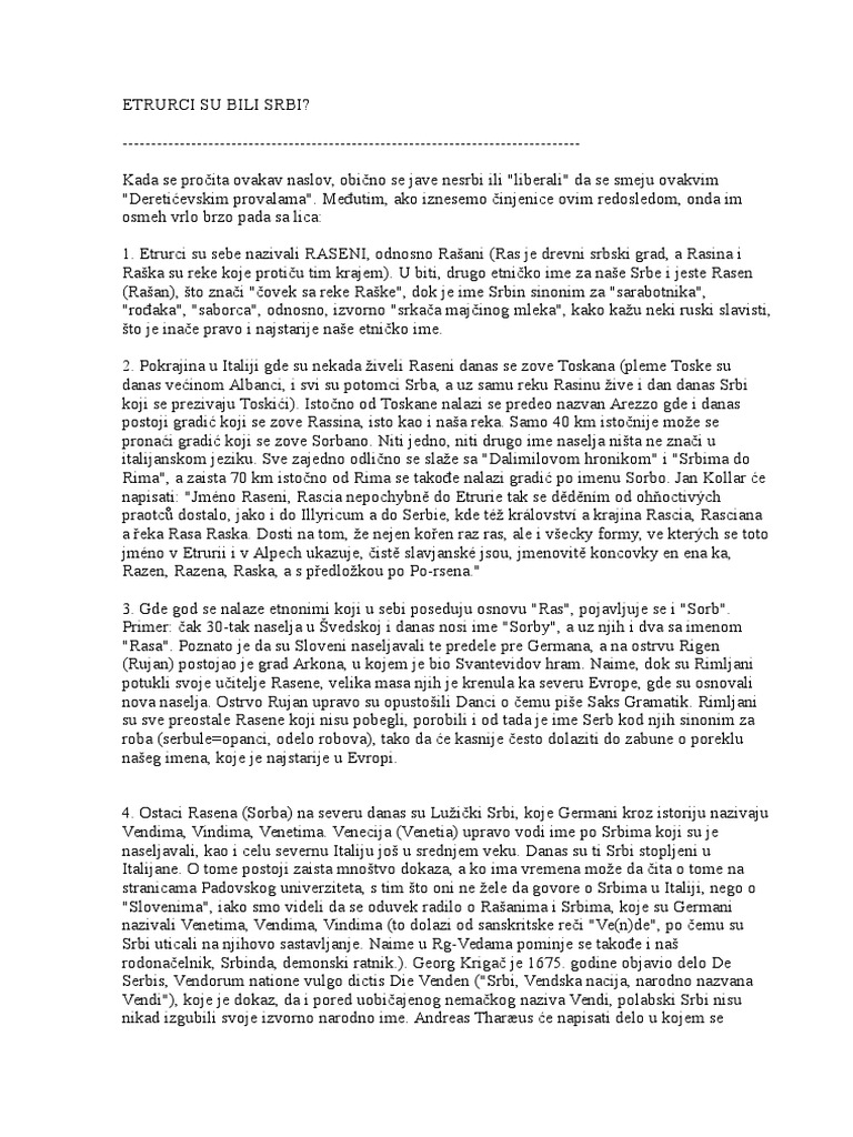 Etrurci Su Bili Srbi