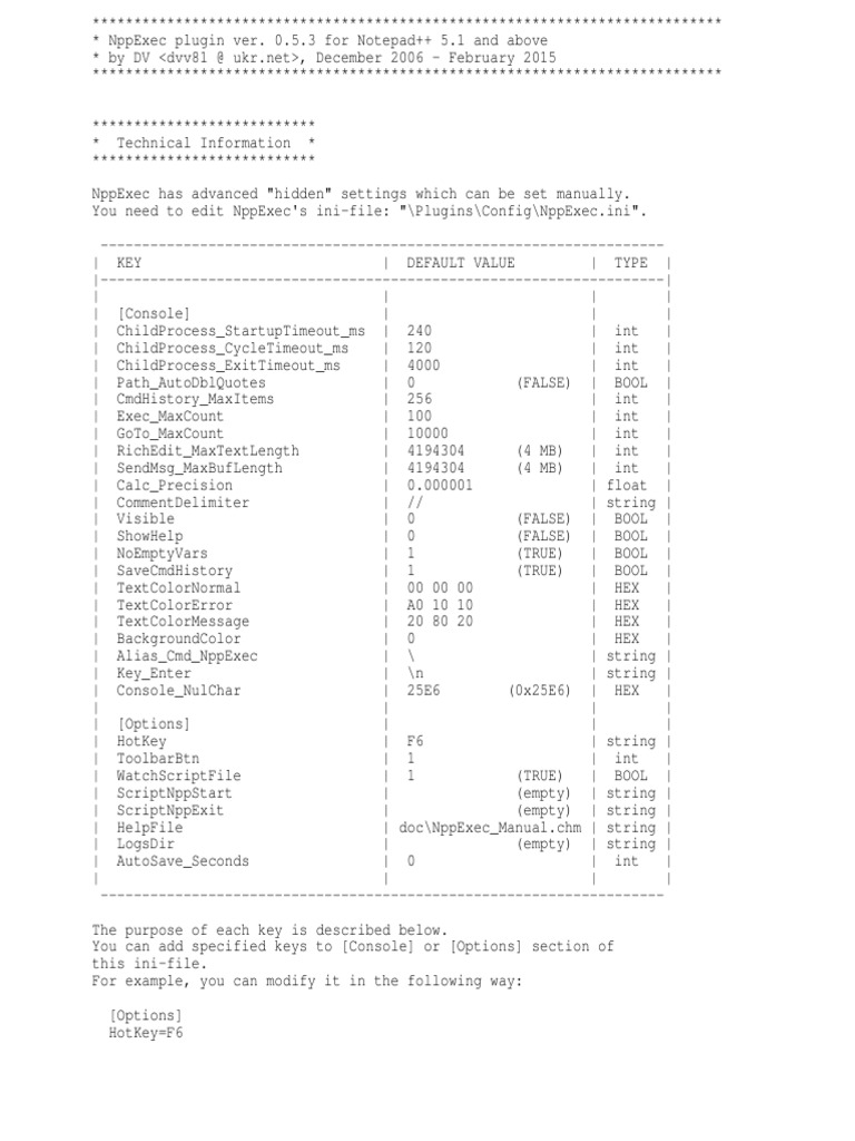 Nppexec Techinfo Pdf Command Line Interface Software Engineering 6369