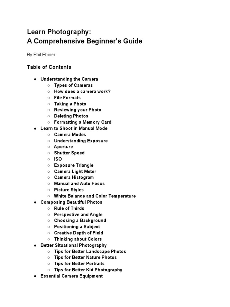 Beginner's Guide to Photography Basics | PDF | Exposure (Photography ...