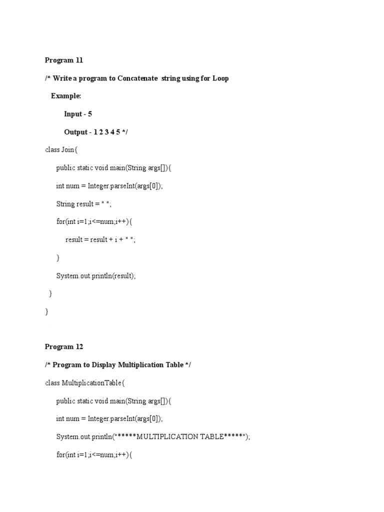 Program 11 / Write A Program To Concatenate String Using For Loop ...