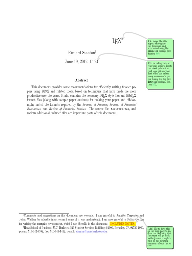 Writing Finance Papers Using LaTeX PDF | PDF | Te X | Portable Document ...