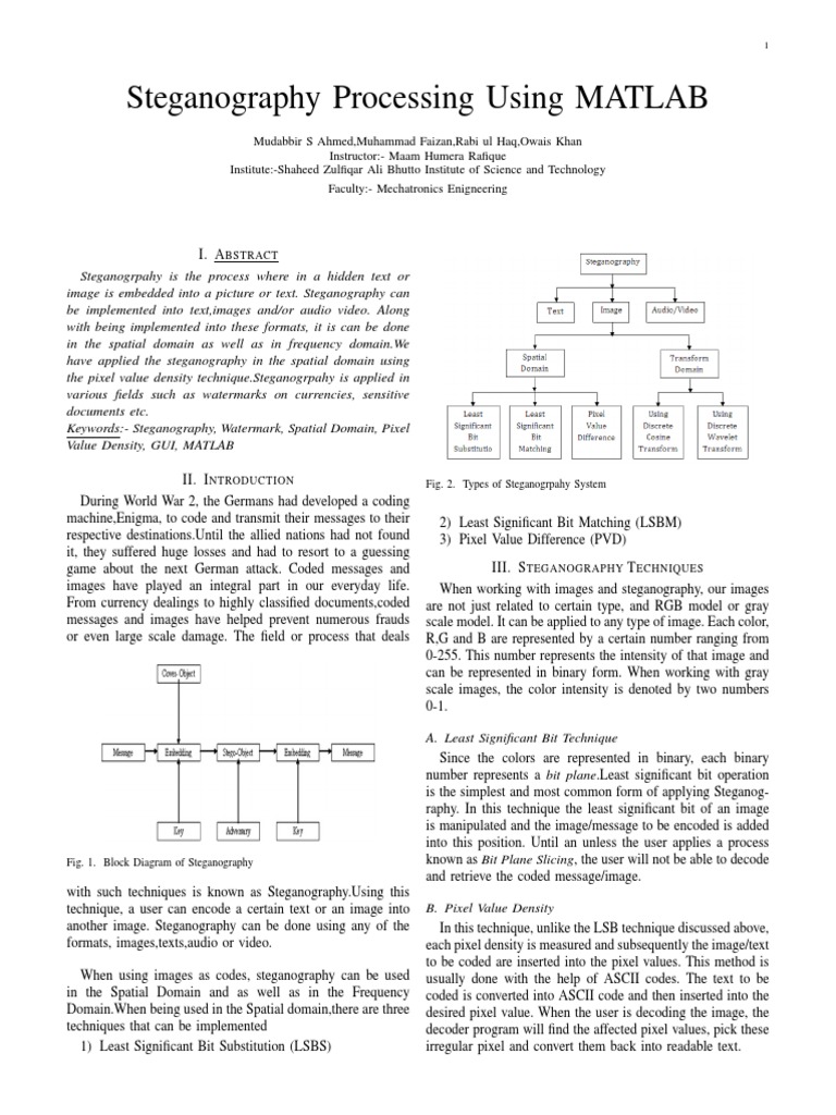 Steganography Processing Using MATLAB | PDF | Bit | Computer Data