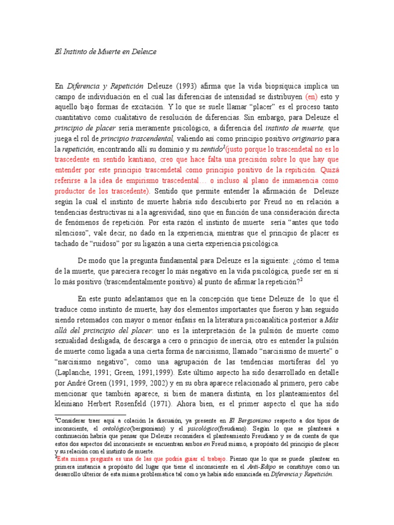 El Instinto de Muerte en Deleuze 12 | PDF | Psicoanálisis | Immanuel Kant