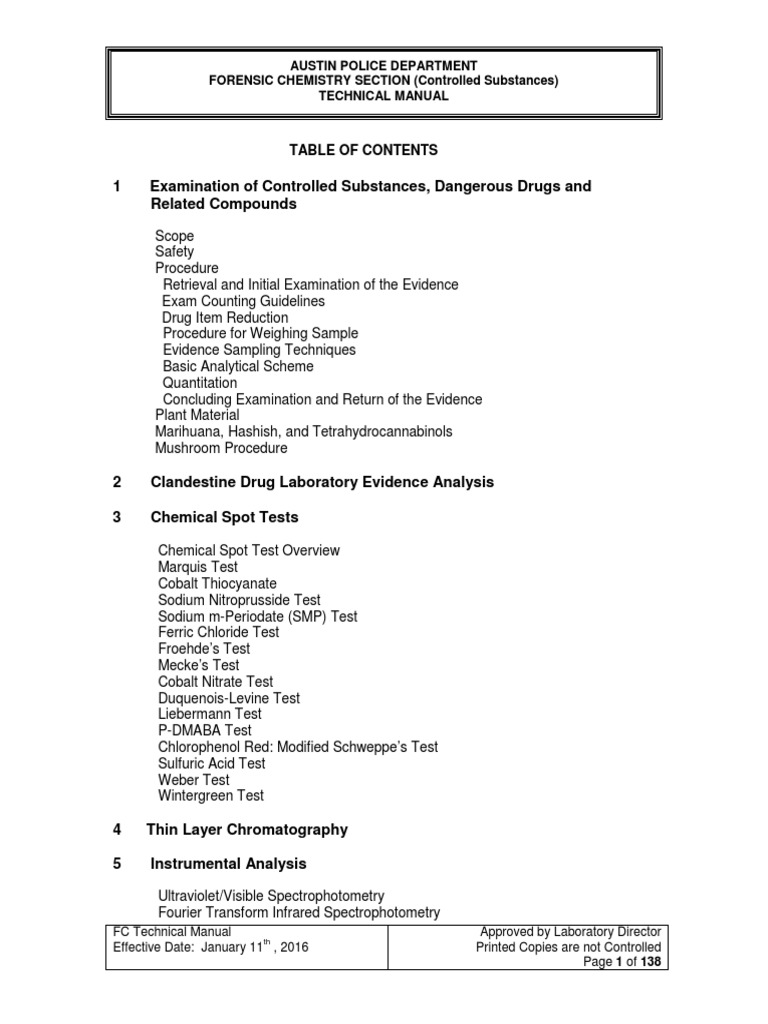 Forensic Chemistry Section - Controlled Substances Technical Manual APD ...