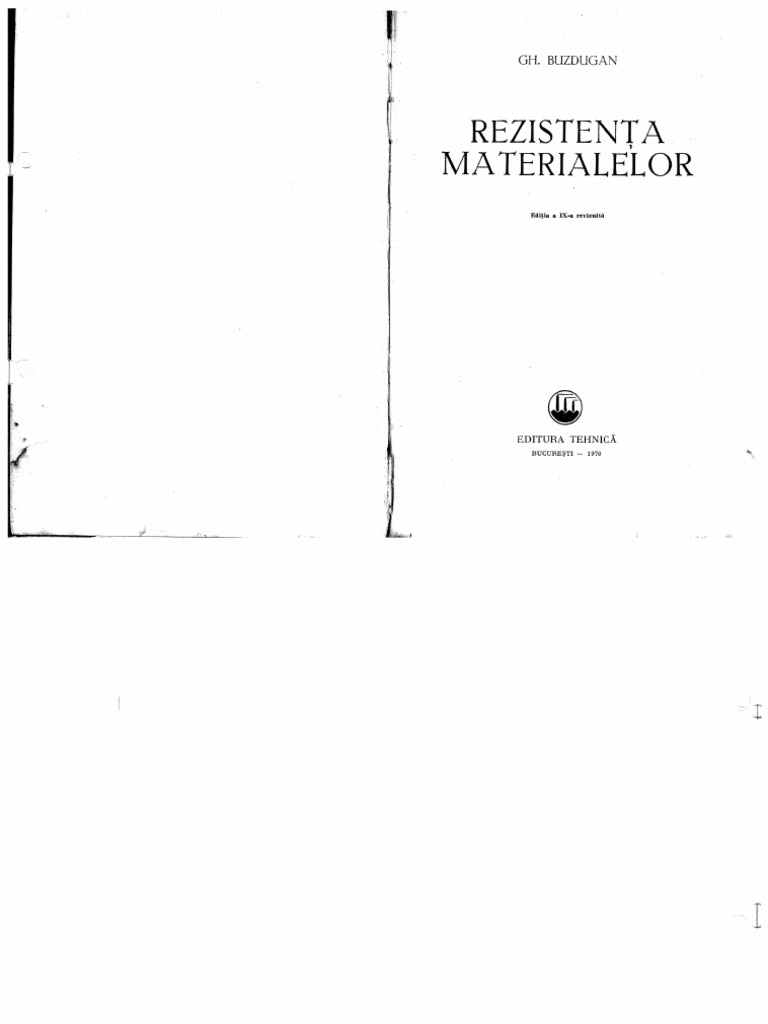 Rezistenta Materialelor GH Buzdugan Ed 9 1970 PDF | PDF