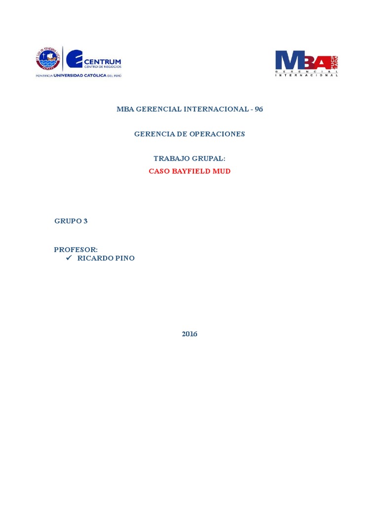 Caso Bayfield Mud | PDF | Calidad (comercial) | Negocios (general)