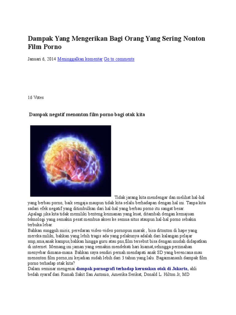Dampak Yang Mengerikan Bagi Orang Yang Sering Nonton Film Porno Anak Usia Dini | PDF | Gaya Hidup