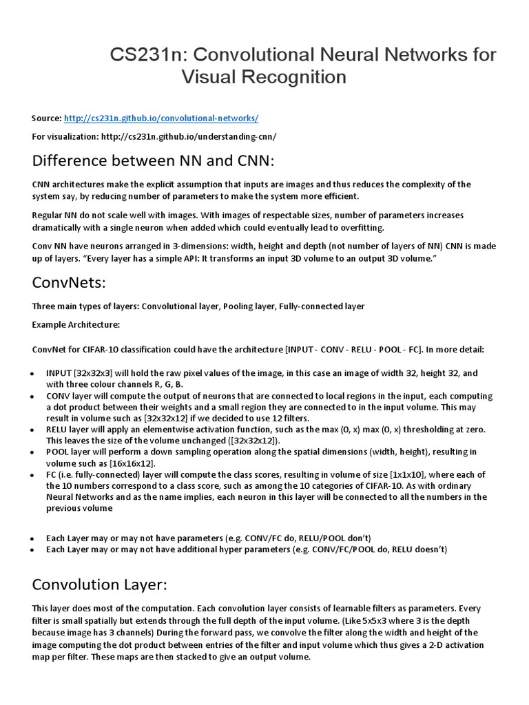 Cs231n Convolutional Neural Networks Visual Recognition Pdf