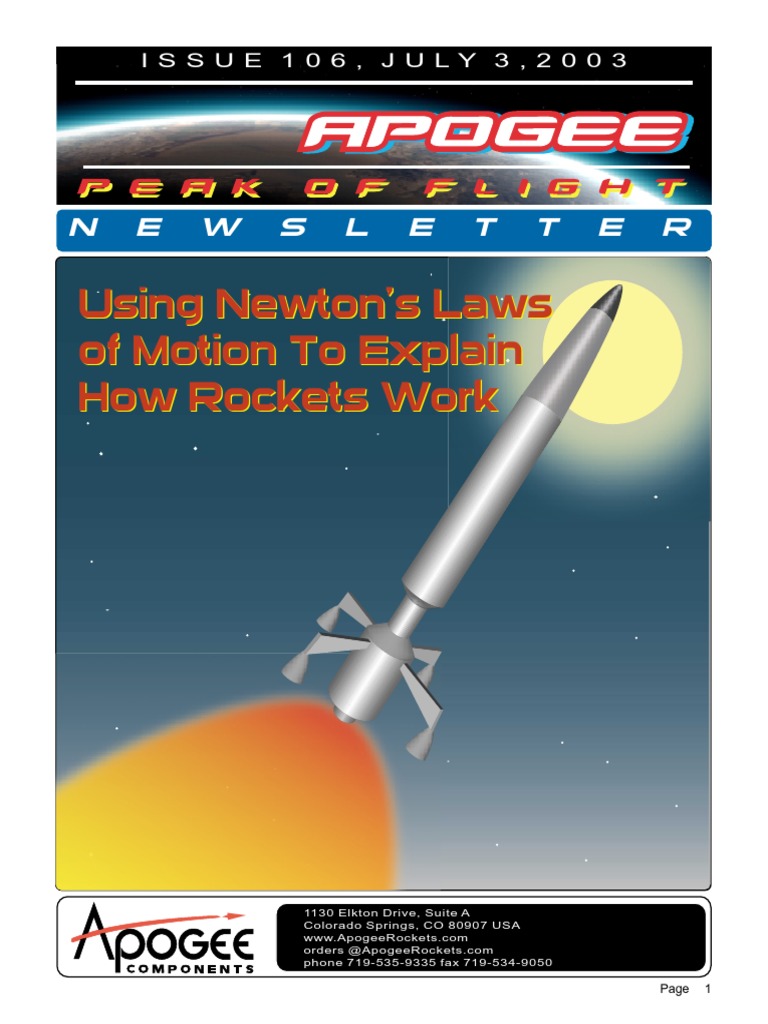 Using Newton's Law of Motion to Explain How Rocket Work | Rocket | Thrust