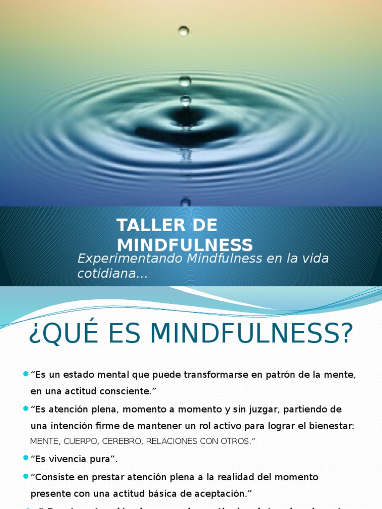 Taller de Mindfulness: Atención Plena | PDF | Meditación | Depresión ...