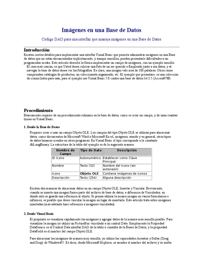 Base De Datos Vb Pdf Básico Active X Data Objects