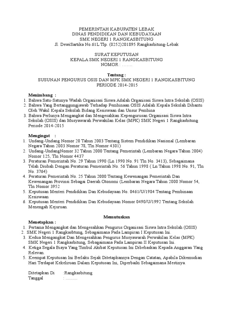 Pemerintah Kabupaten Lebak | PDF