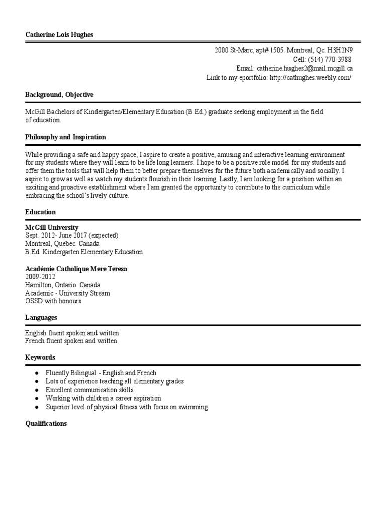 cv-catherine hughes final 1 | Teachers | Curriculum