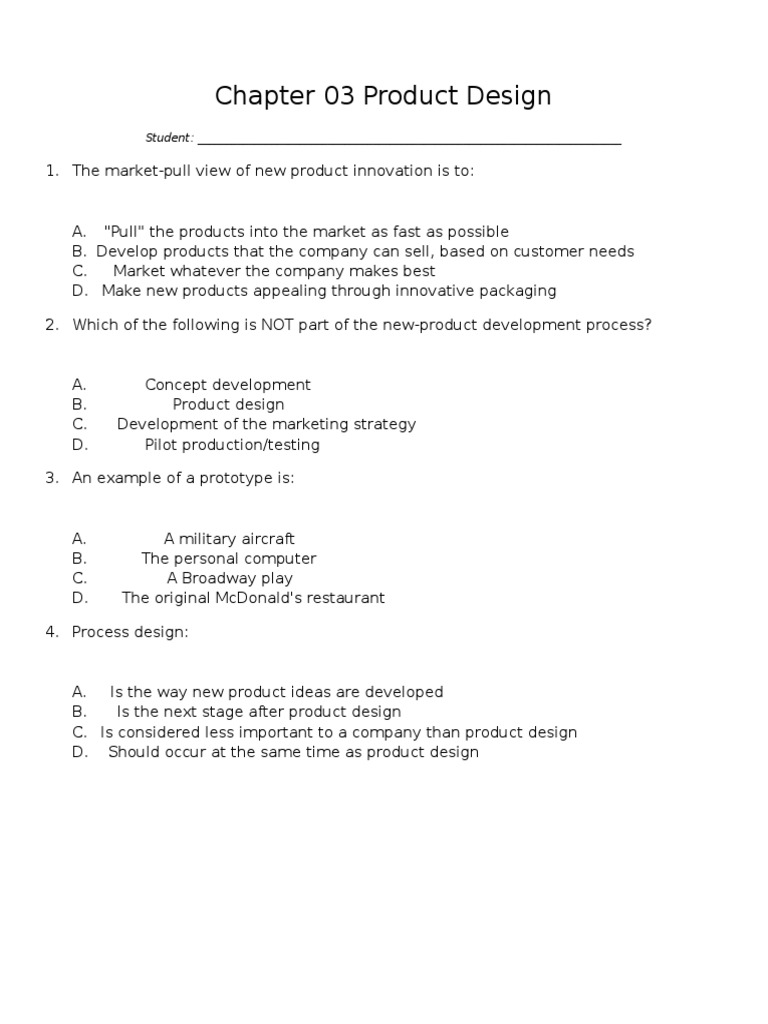 Chapter 03 Product Design | PDF | Product Design | Quality (Business)