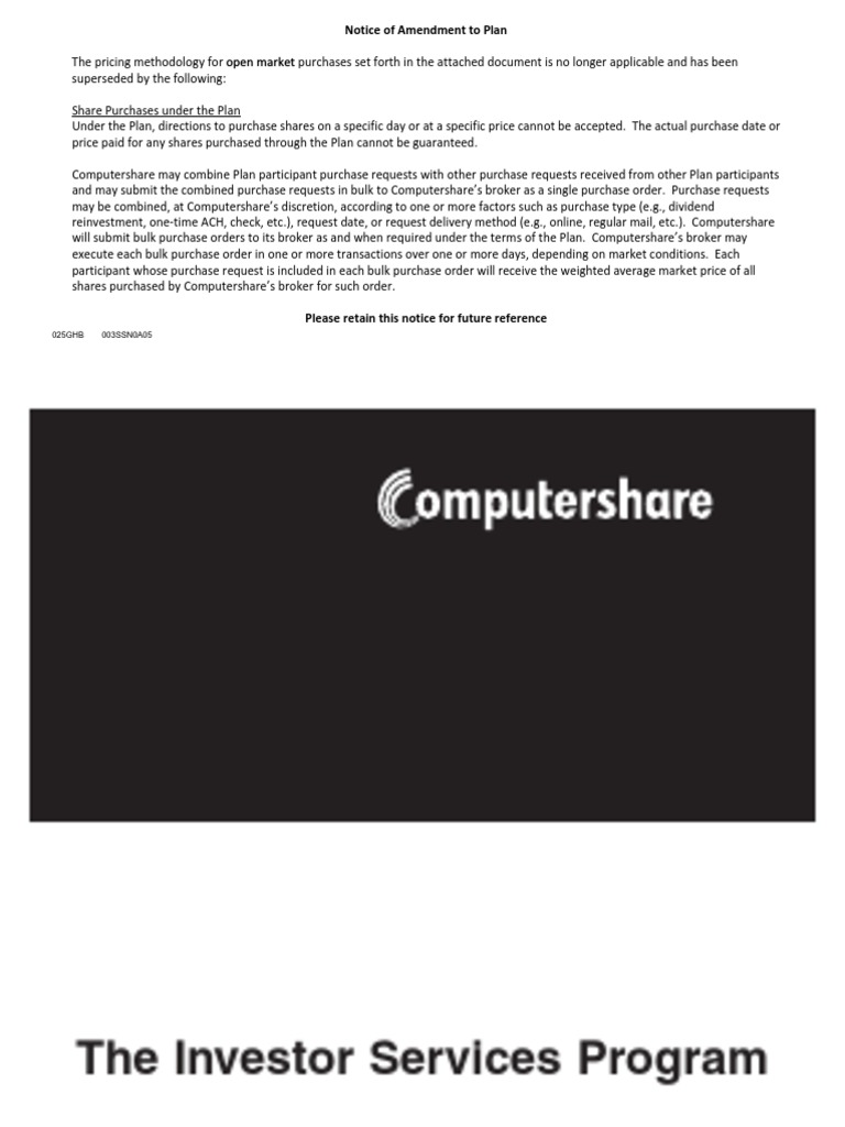 DSPP Ibm PDF | PDF | Order (Exchange) | Stocks