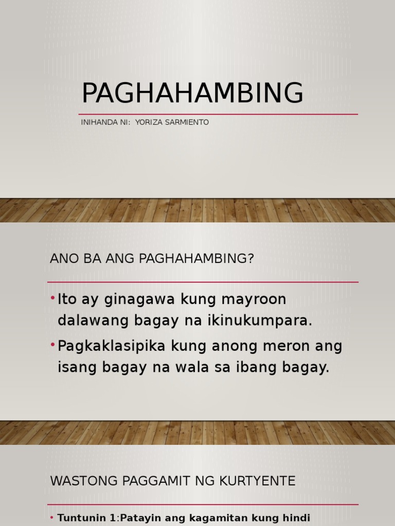 Paghahambing | PDF