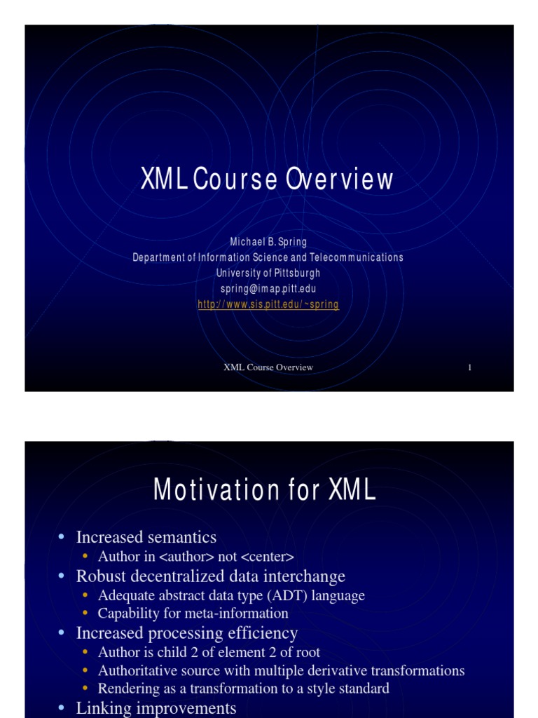 XML 0 CourseOverview | PDF | Xslt | Xml