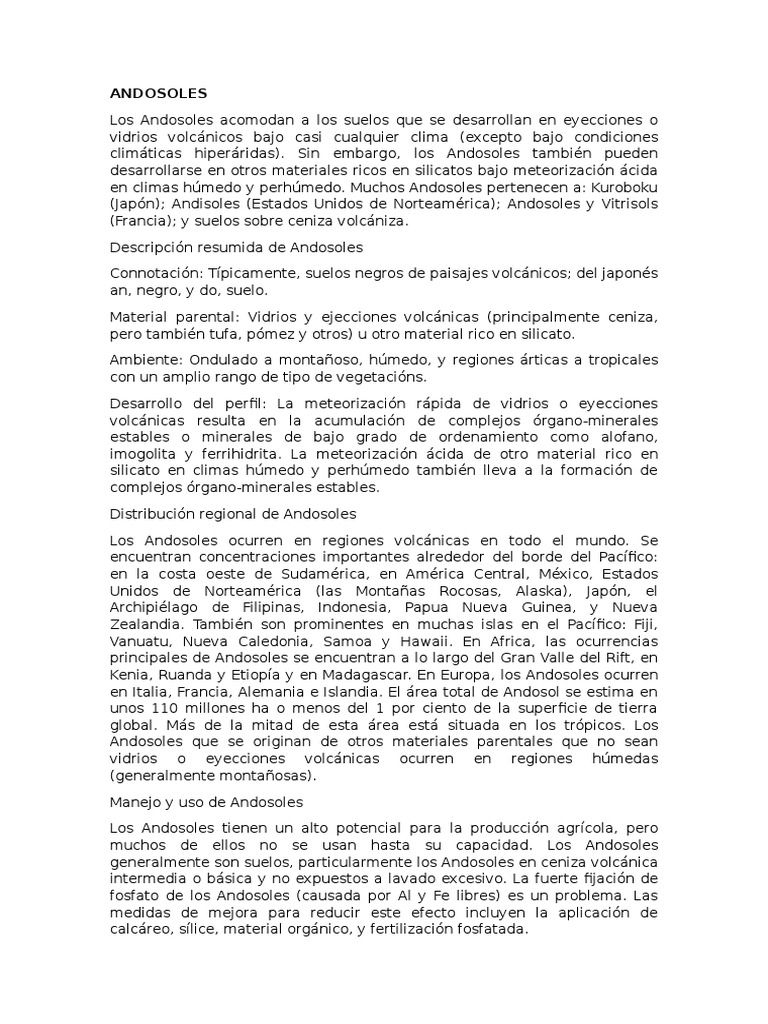 ANDOSOLES | PDF | Suelo | Desierto