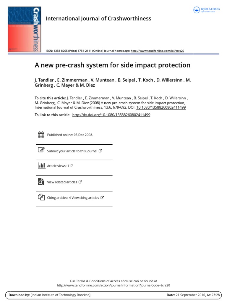 A New Pre Crash System For Side Impact Protection | PDF | Shape Memory ...