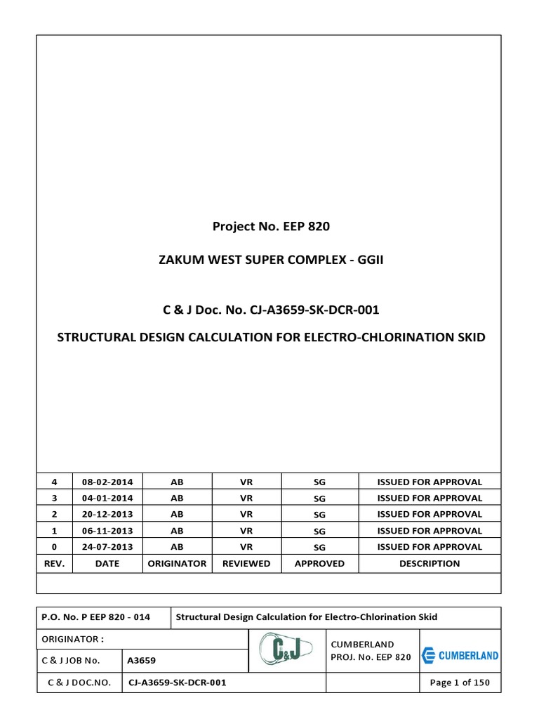 Design Calculation For Electro-Chlorination Skid-Rev - 4 | PDF ...