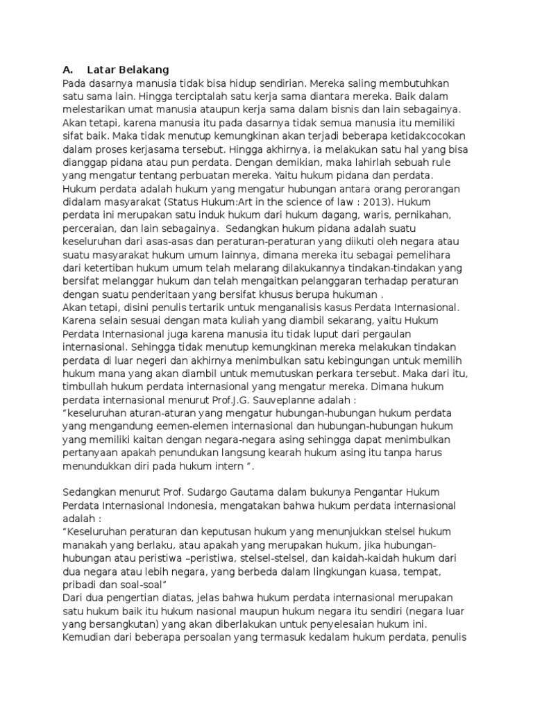 Analisis Contoh Kasus Materiil Hukum Perdata | PDF