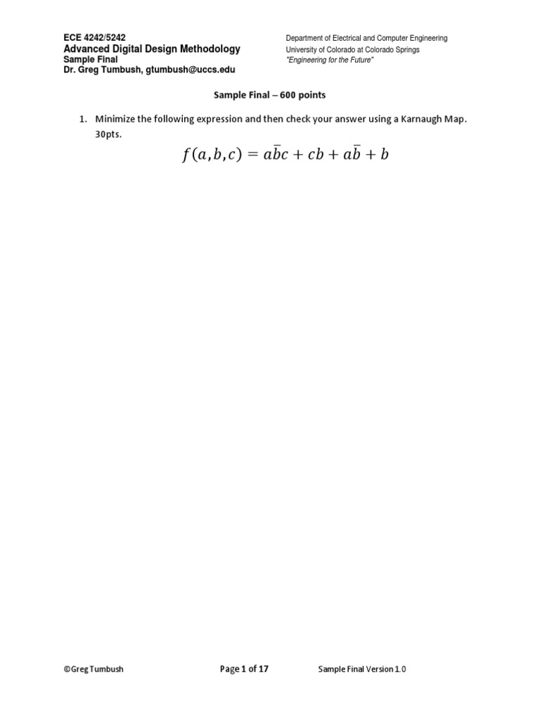 Sample Final Uccs | PDF | Logic Synthesis | Input/Output