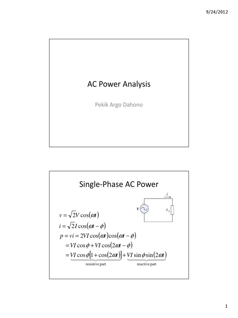 Microsoft PowerPoint - AC Power Analysis | PDF | Ac Power | Quantity