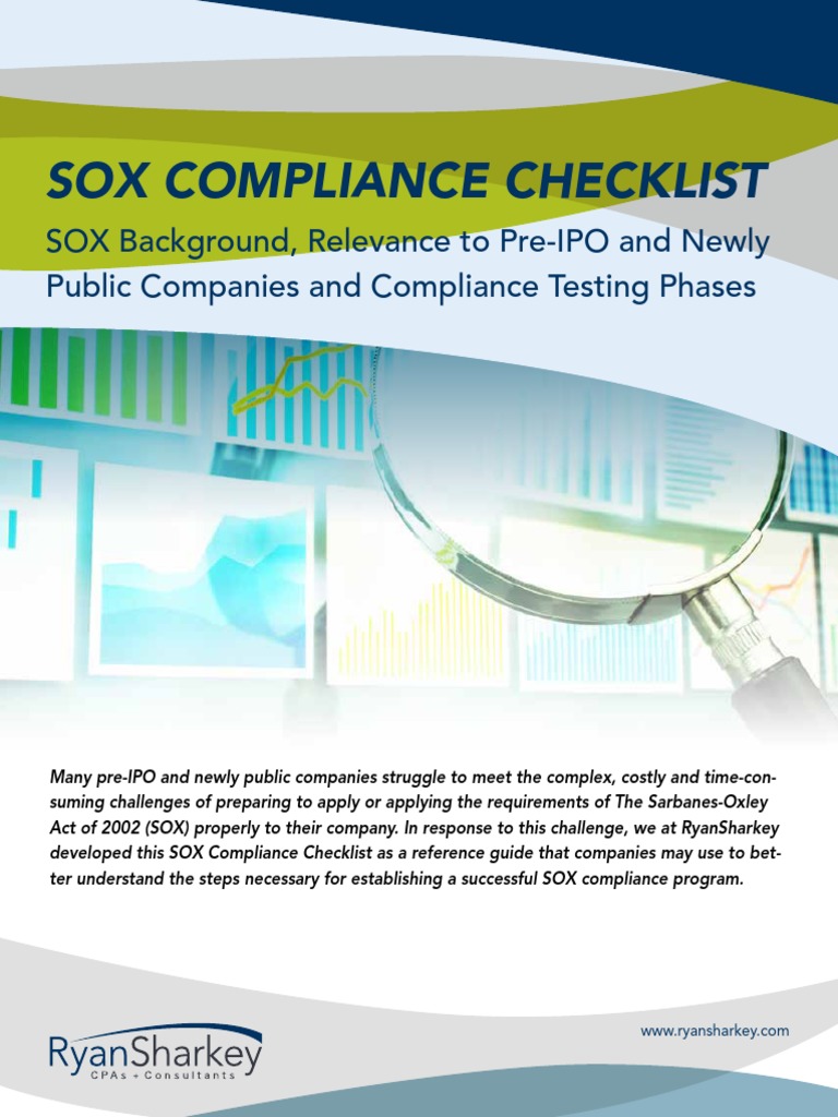Sox Compliance Checklist | Sarbanes–Oxley Act | Audit