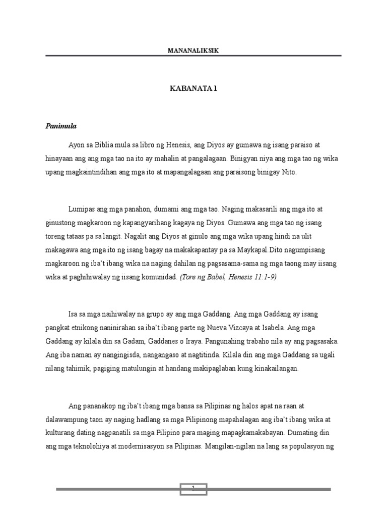 Wwika at Kultura NG Mga Gaddang (Introduksyon) | PDF