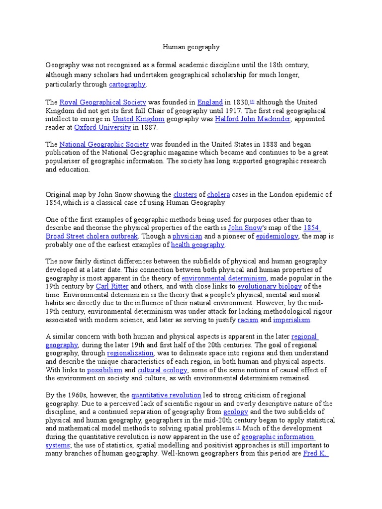 Human Geography | Download Free PDF | Epistemology | Geography