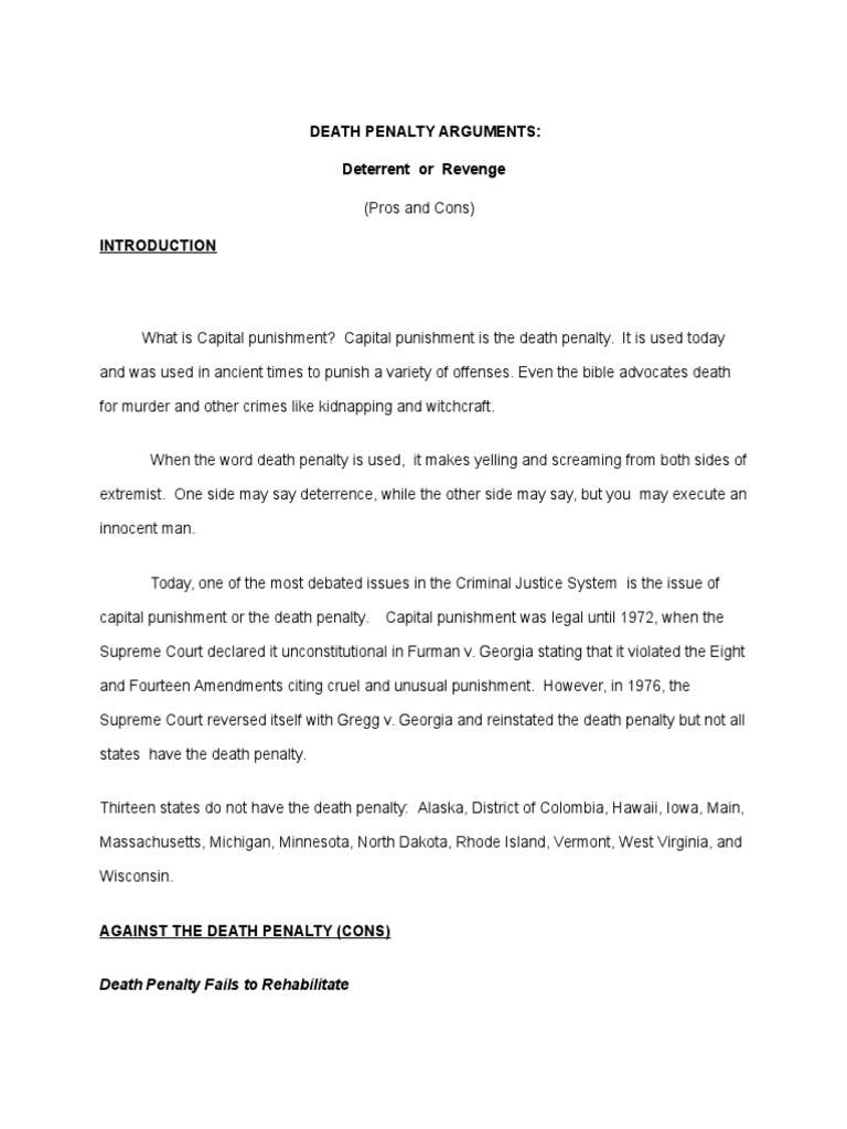 Death Penalty Arguments | PDF | Capital Punishment | Deterrence (Legal)