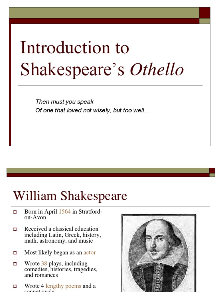 Introduction To Othello | PDF | Metre (Poetry) | Poetics