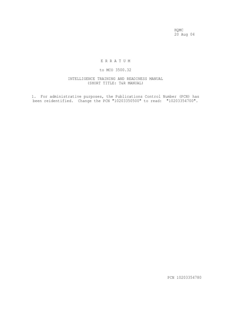 Usmc Intelligence Training and Readiness Manual PDF | PDF | Military ...