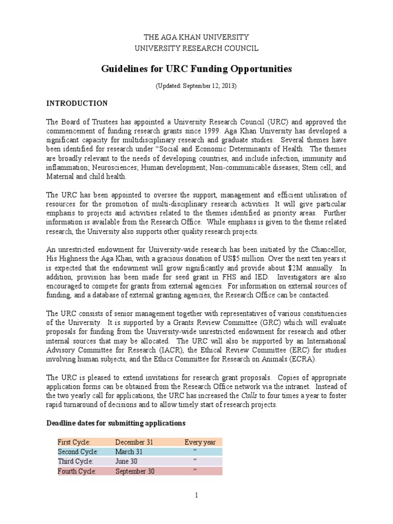 URC Guidelines | PDF | Capacity Building | Grant (Money)